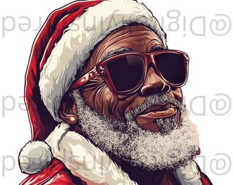Christmas PNG | Black Santa Clipart | African American Art | Commercial ...