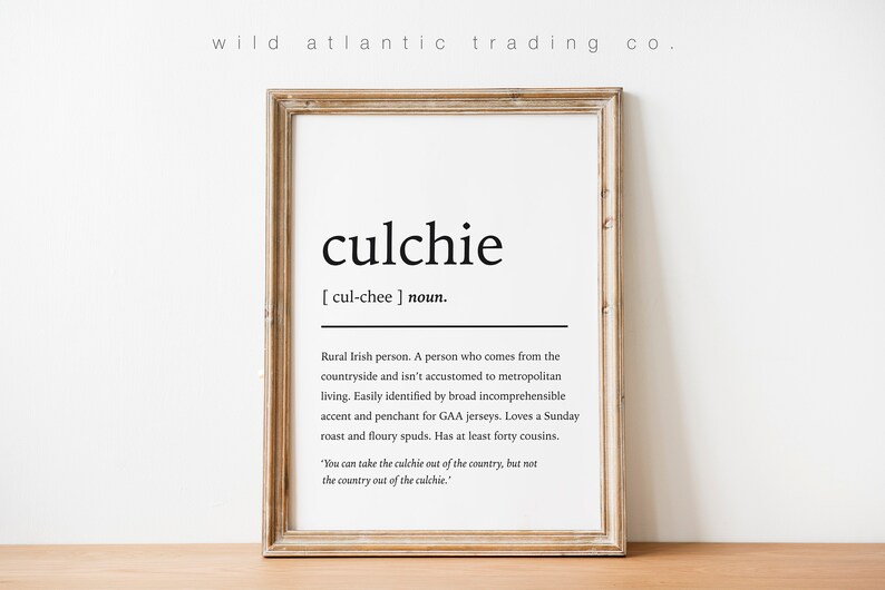 Printable Culchie Definition Print Norn Iron / Irish Slang - Etsy