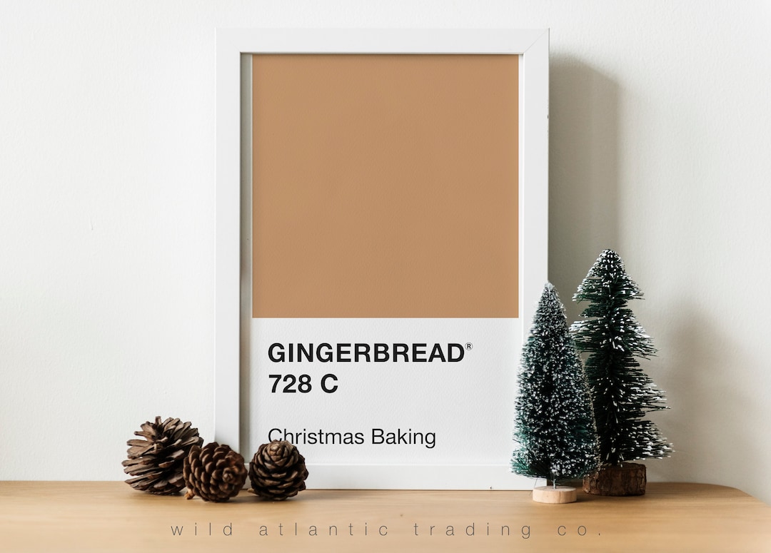 Printable Gingerbread Color Swatch, Modern Holiday Wall Decor, Inspired ...