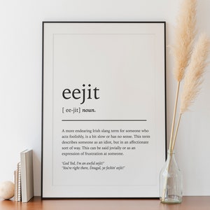 Printable Eejit Definition Print | Norn Iron / Irish Slang, Sayings ...