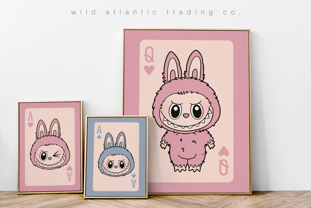 Printable Trendy Labubu Wall Art Set of 3, Pop Trendy Aesthetic Print ...
