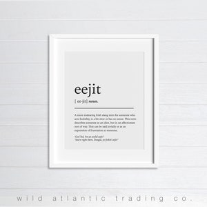 Printable Eejit Definition Print | Norn Iron / Irish Slang, Sayings ...
