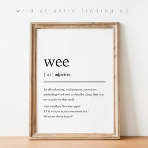 Printable Wee Definition Print Norn Iron / Irish Slang - Etsy UK