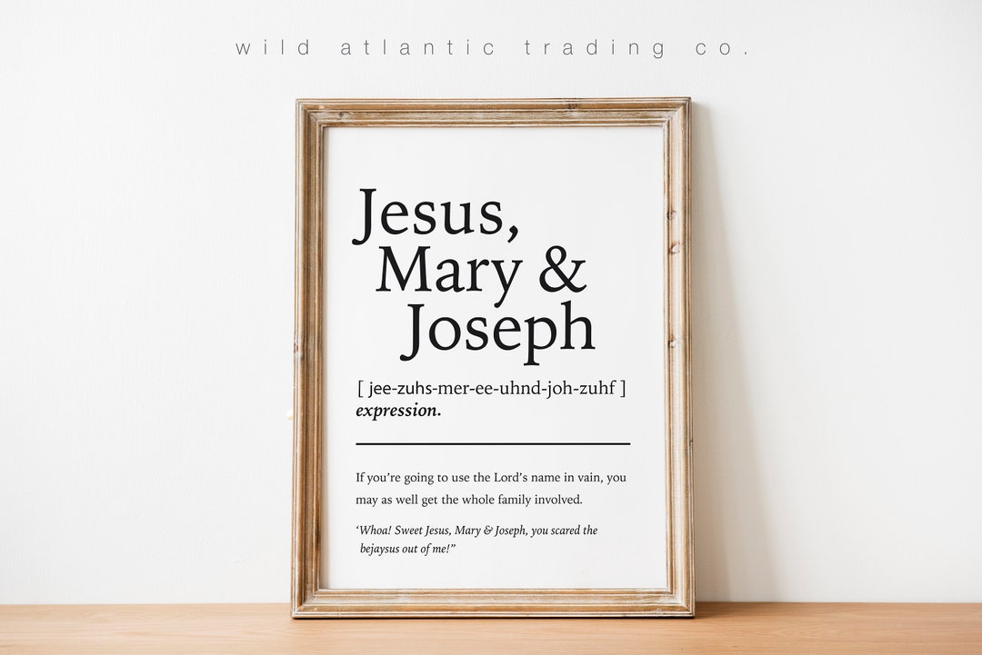 Printable Jesus, Mary and Joseph Definition Print | Norn Iron / Irish ...