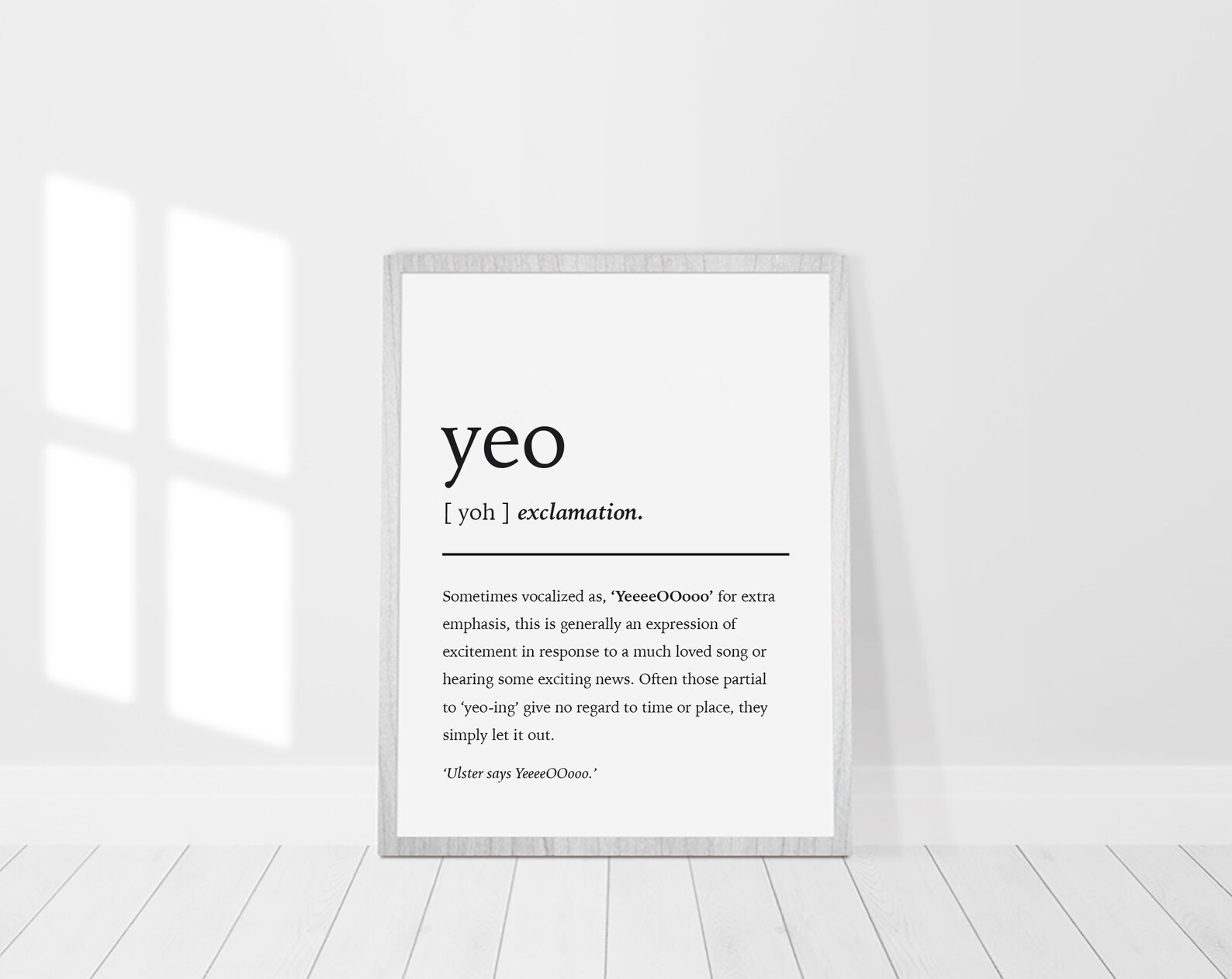 Printable Yeo Definition Print Norn Iron / Irish Slang - Etsy UK