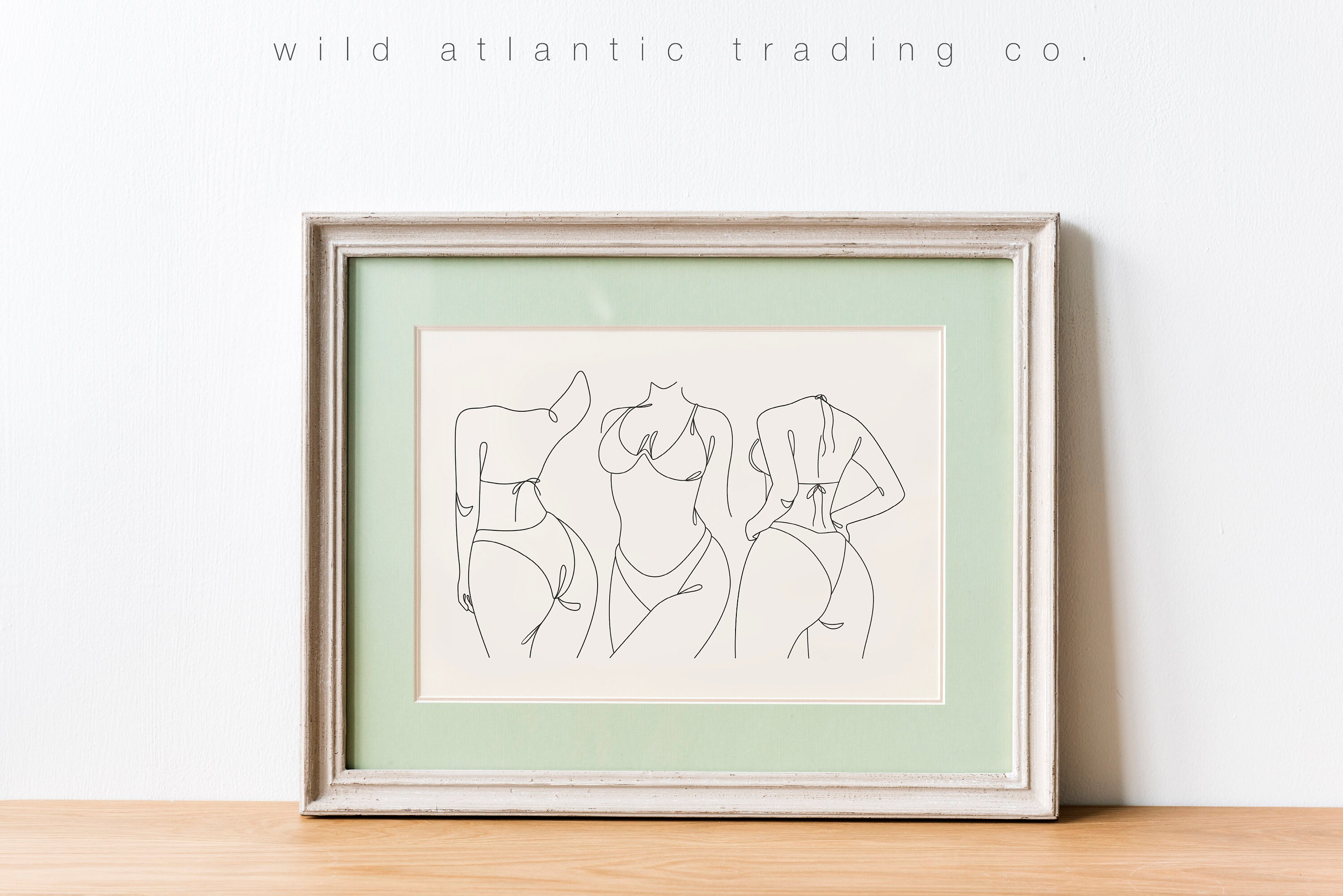 Printable Beach Bums Line Art Woman Body Print Minimal Woman Etsy