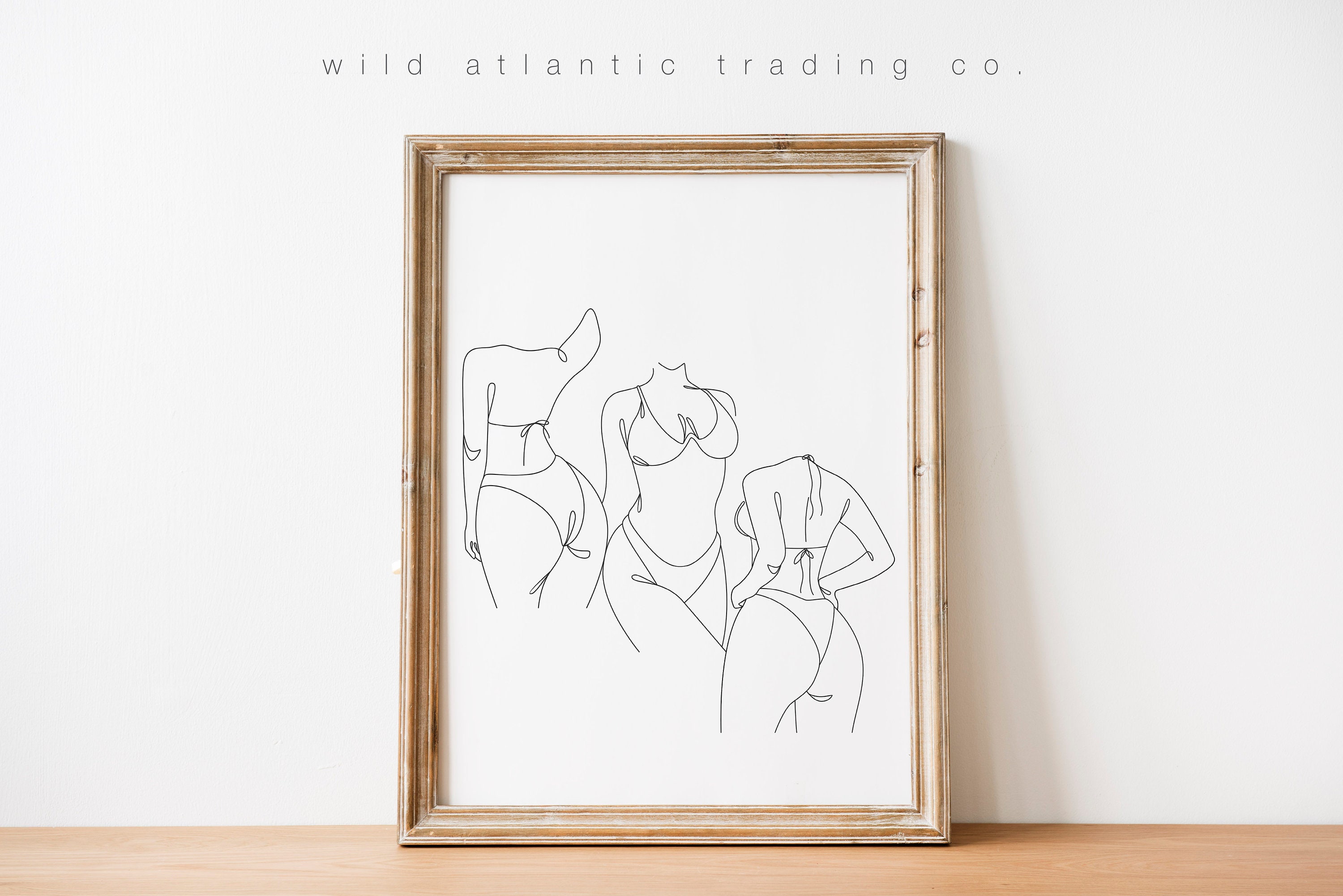 Printable Beach Bums Line Art Woman Body Print Minimal Woman - Etsy
