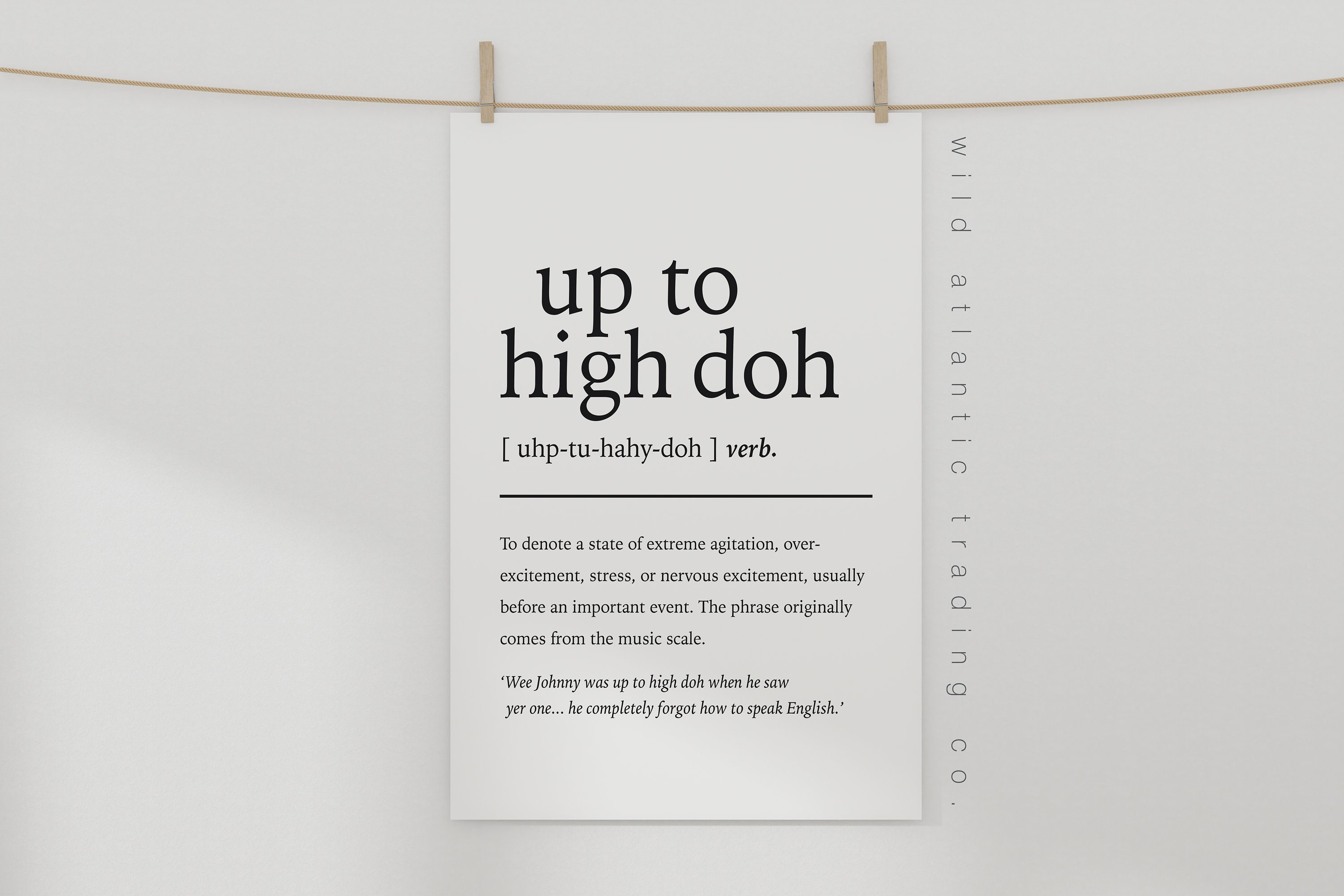 Printable up to High Doh Definition Print Norn Iron / Irish Slang ...