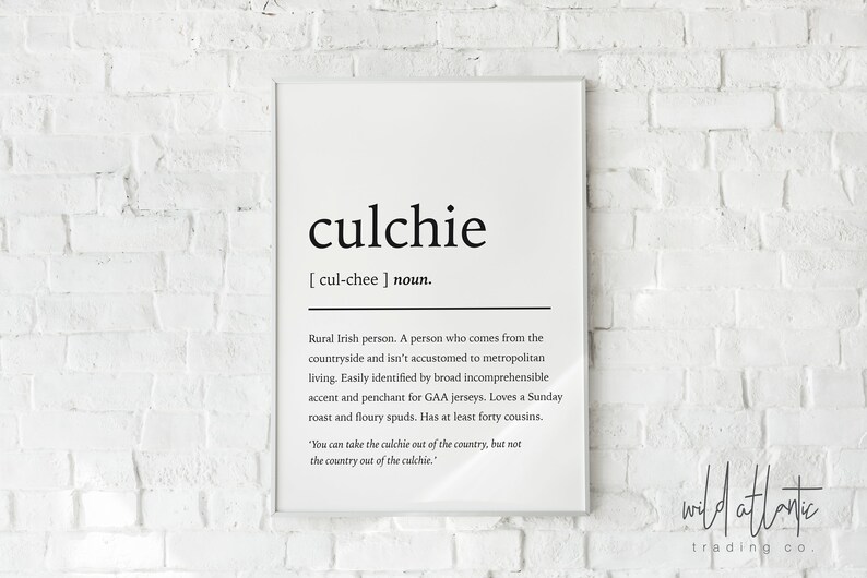 Printable Culchie Definition Print Norn Iron / Irish Slang - Etsy
