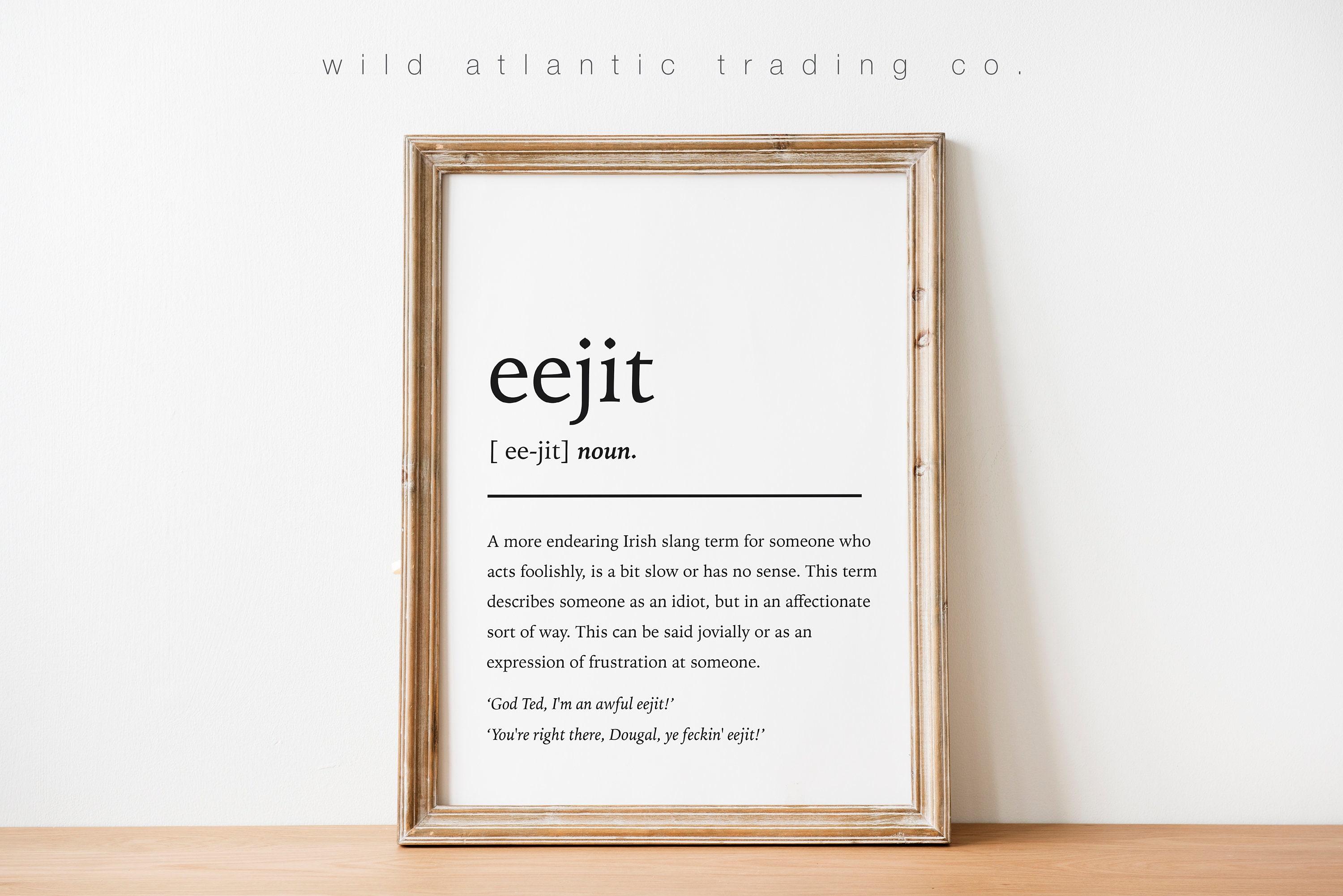 Printable Eejit Definition Print Norn Iron / Irish Slang - Etsy Canada
