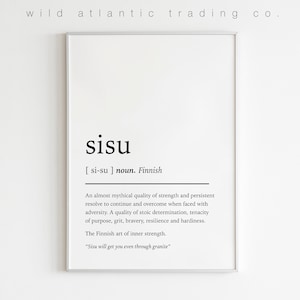 Printable Sisu Definition Print, Finnish Wall Art, Living Room Decor ...