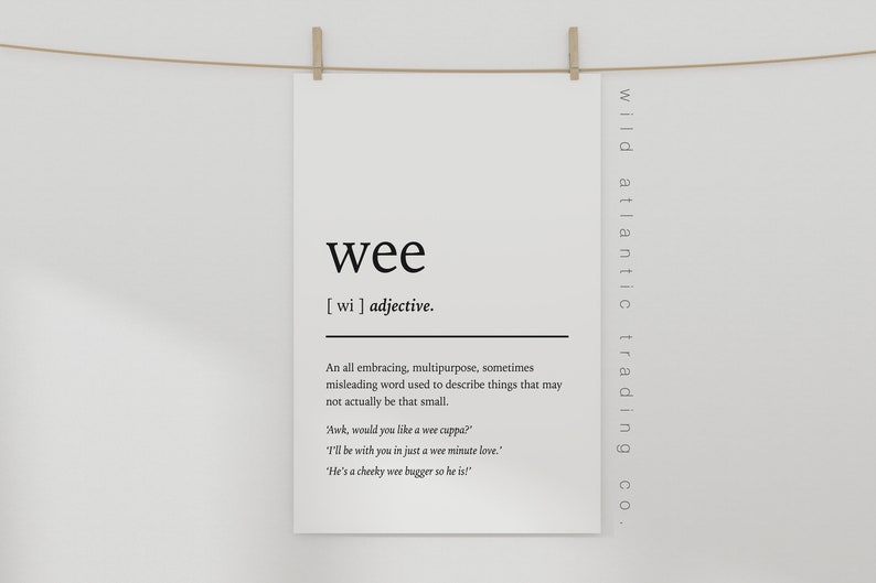 Printable Wee Definition Print Norn Iron / Irish Slang, Sayings Print ...