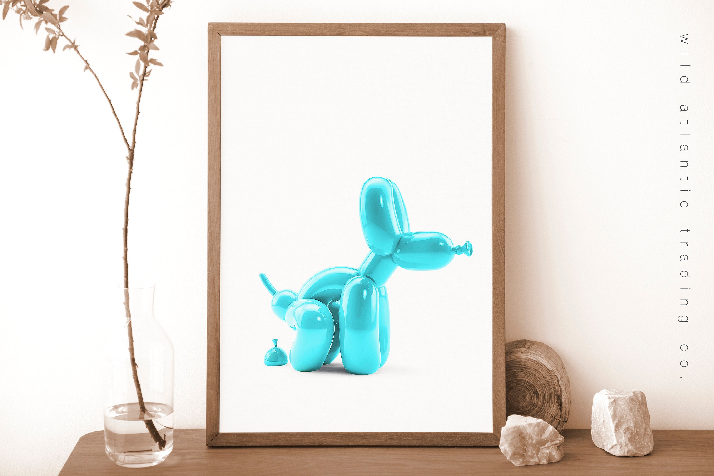 Printable Aqua Pooping Balloon Dog Print Quirky Print Quirky - Etsy