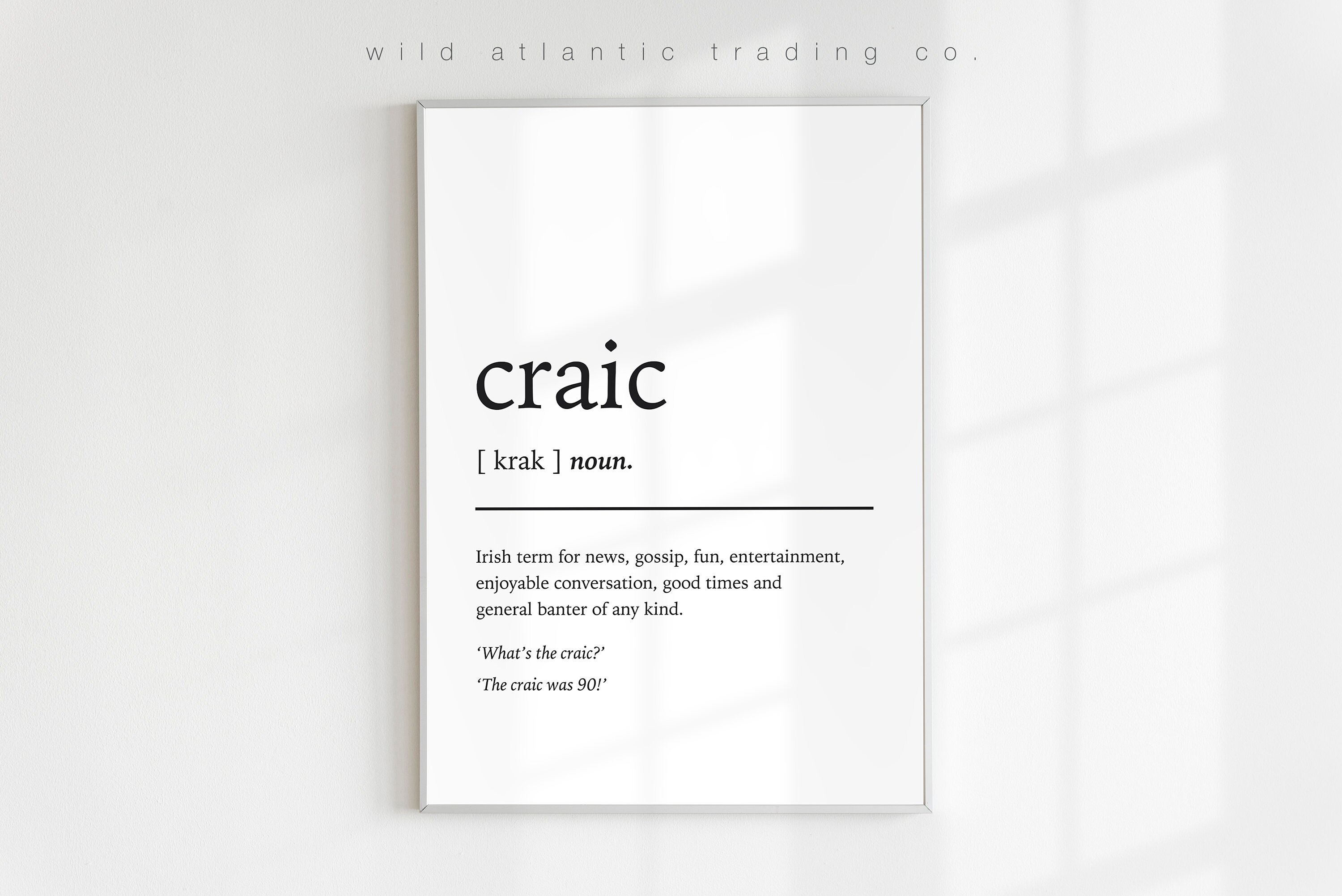 Printable Craic Definition Print Norn Iron / Irish Slang, Sayings Print ...