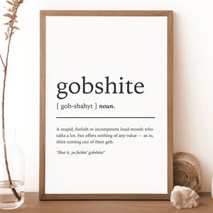 Printable Gobshite Definition Print | Norn Iron / Irish Slang, Sayings ...