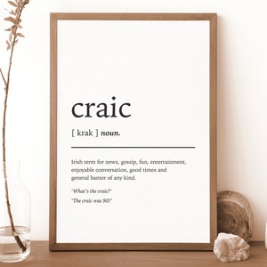 Printable Craic Definition Print Norn Iron / Irish Slang, Sayings Print ...