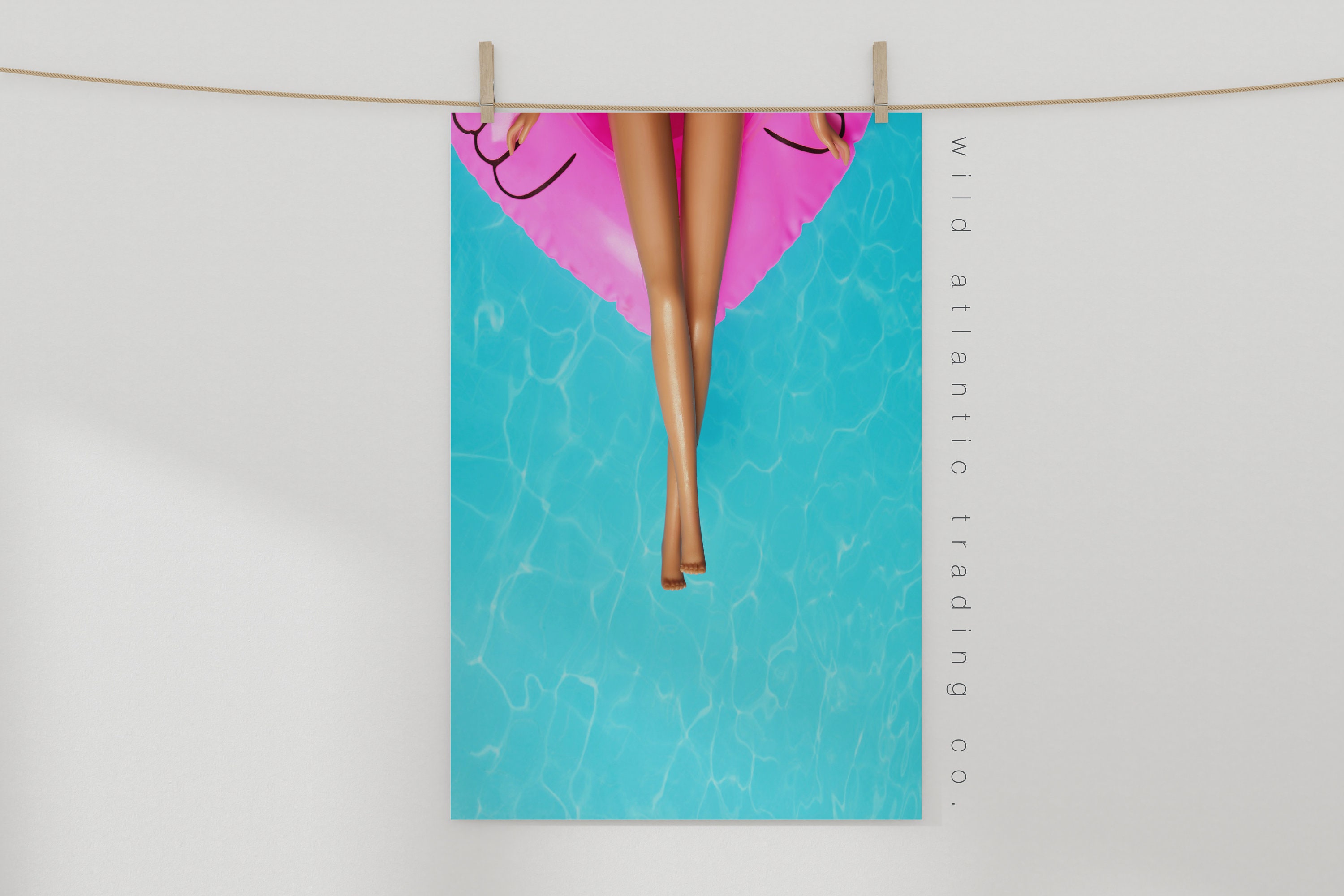 Printable Barbie Legs in Pool With Inflatable Flamingo Poster - Etsy