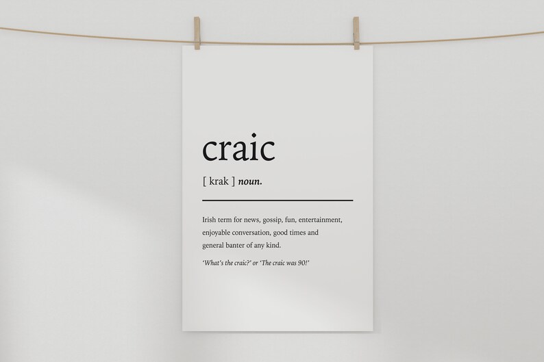 Printable Craic Definition Print Norn Iron / Irish Slang - Etsy