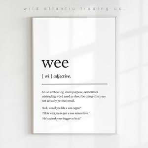 Printable Wee Definition Print Norn Iron / Irish Slang, Sayings Print ...