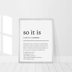 Printable so It is Definition Print | Norn Iron / Irish Slang, Sayings ...