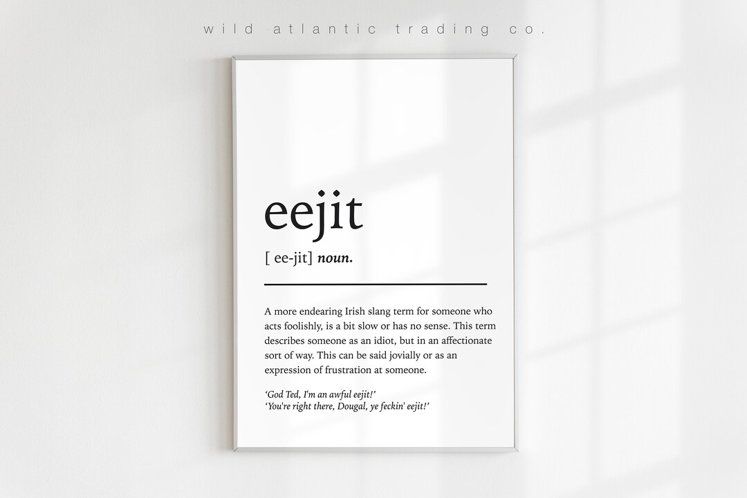 Printable Eejit Definition Print | Norn Iron / Irish Slang, Sayings ...