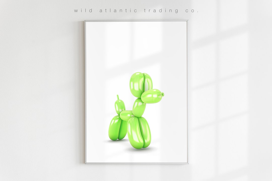 Printable Green Balloon Dog Print Quirky Print Quirky - Etsy