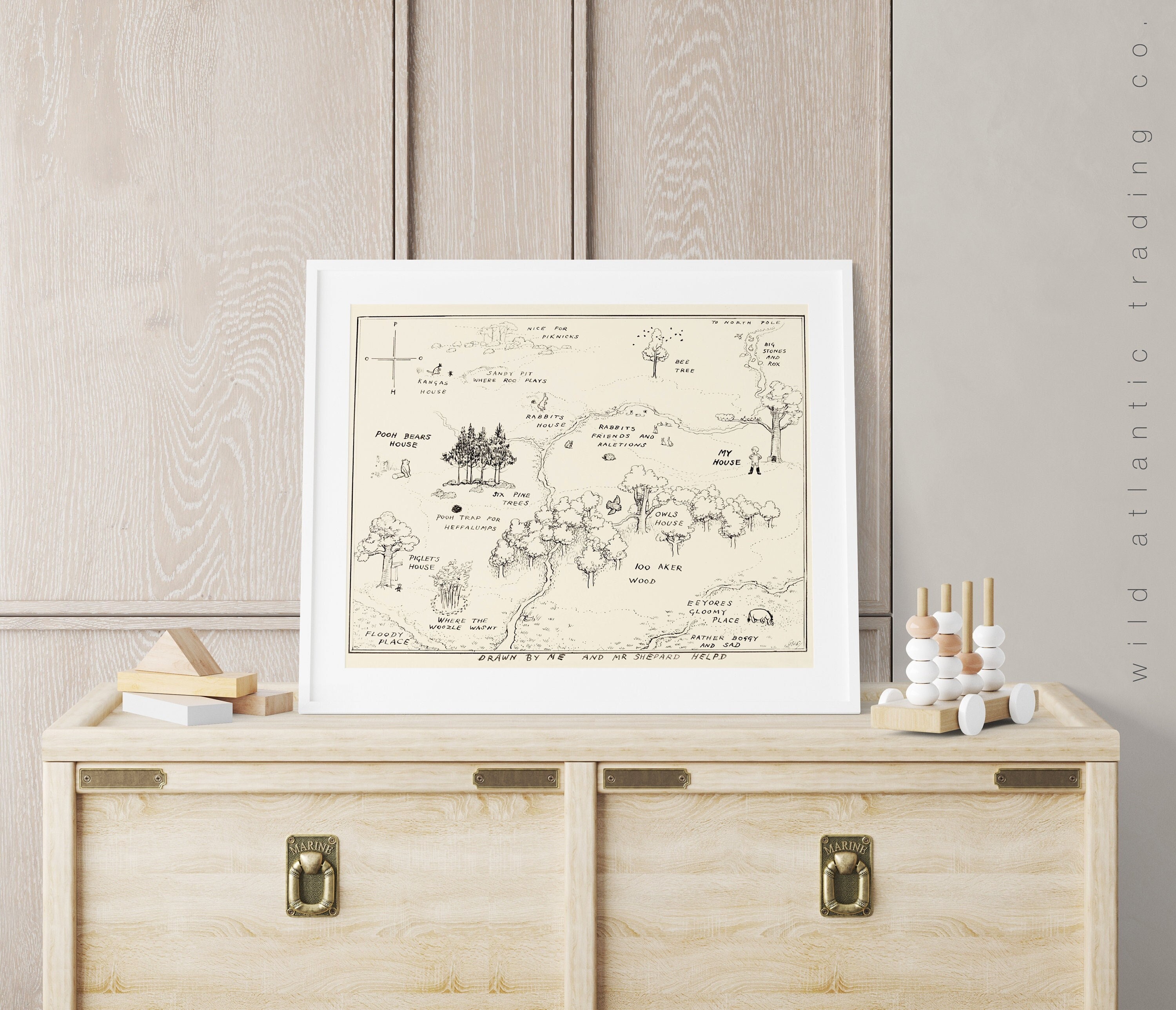 Printable Hundred Acre Woods Map in Antique & in White - Etsy