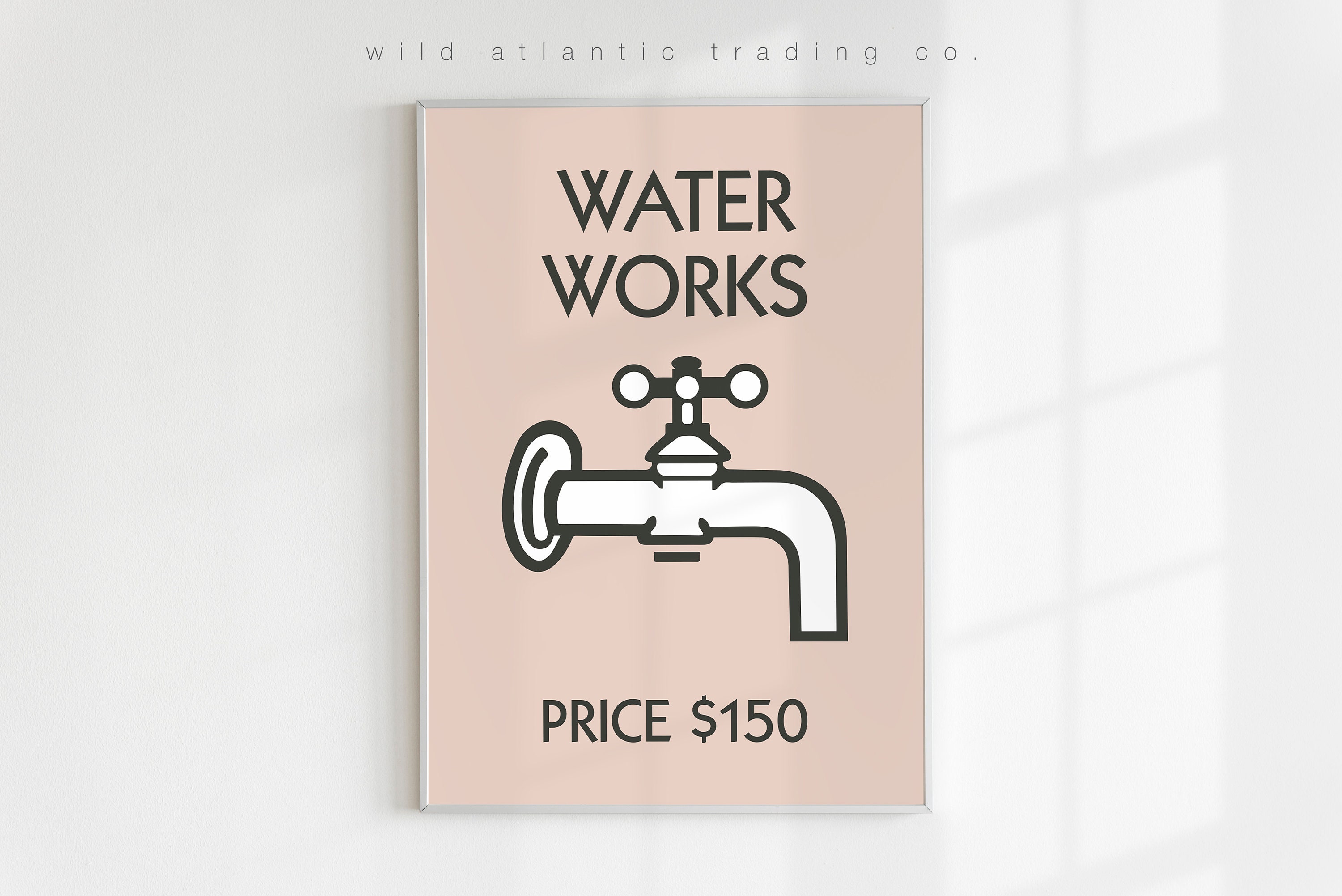 Printable Monopoly Inspired Water Works Retro Print Dollar in Dusty ...