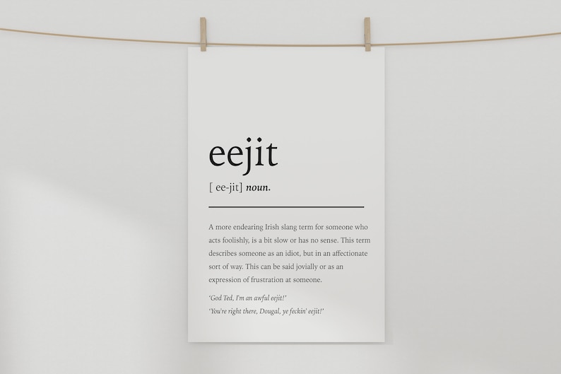 Printable Eejit Definition Print Norn Iron / Irish Slang - Etsy