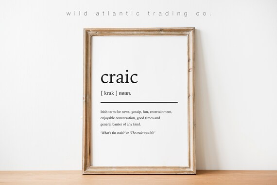 Printable Craic Definition Print Norn Iron / Irish Slang - Etsy