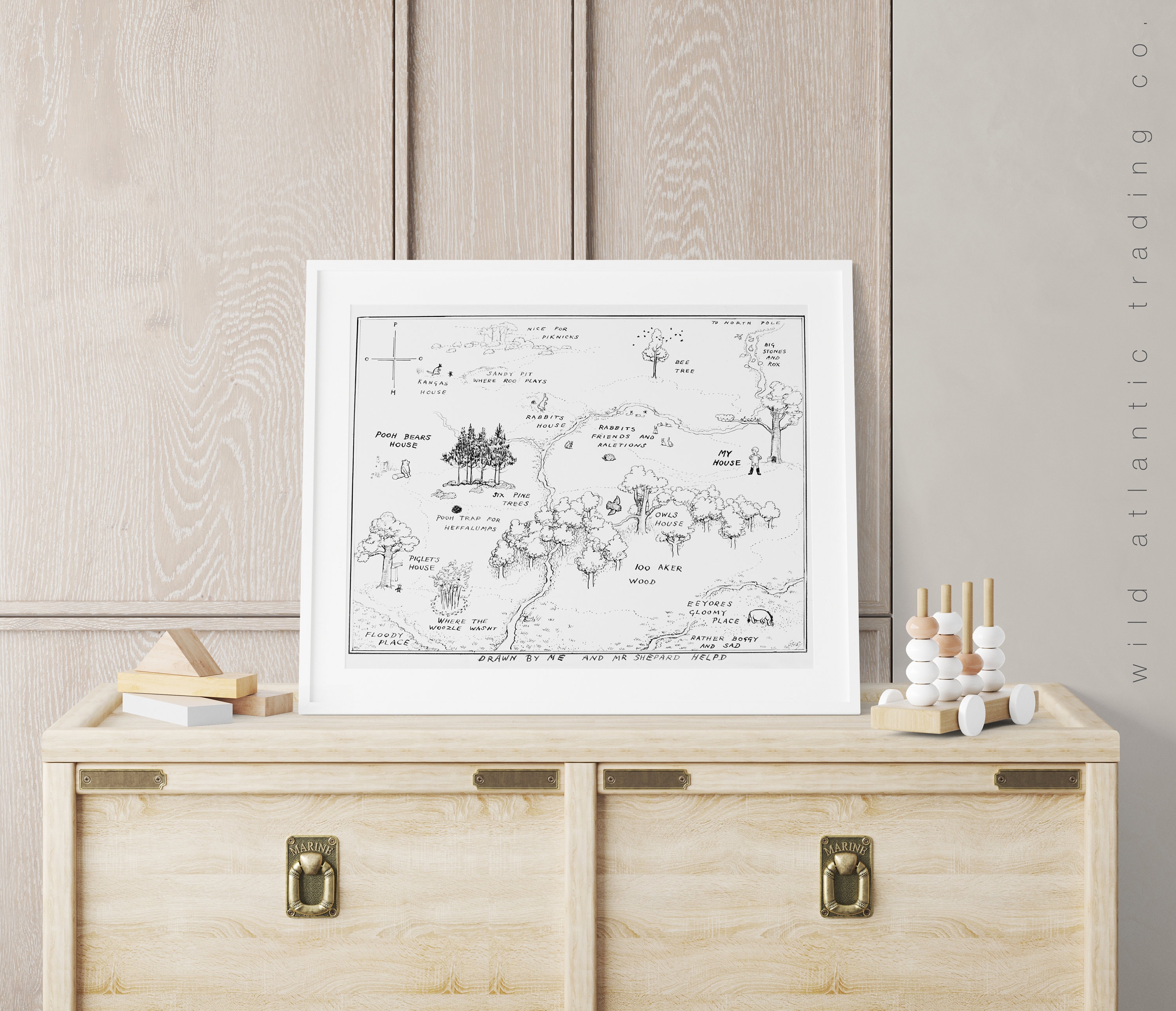 Printable Hundred Acre Woods Map in Antique & in White - Etsy