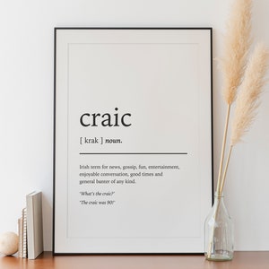 Printable Craic Definition Print Norn Iron / Irish Slang, Sayings Print ...