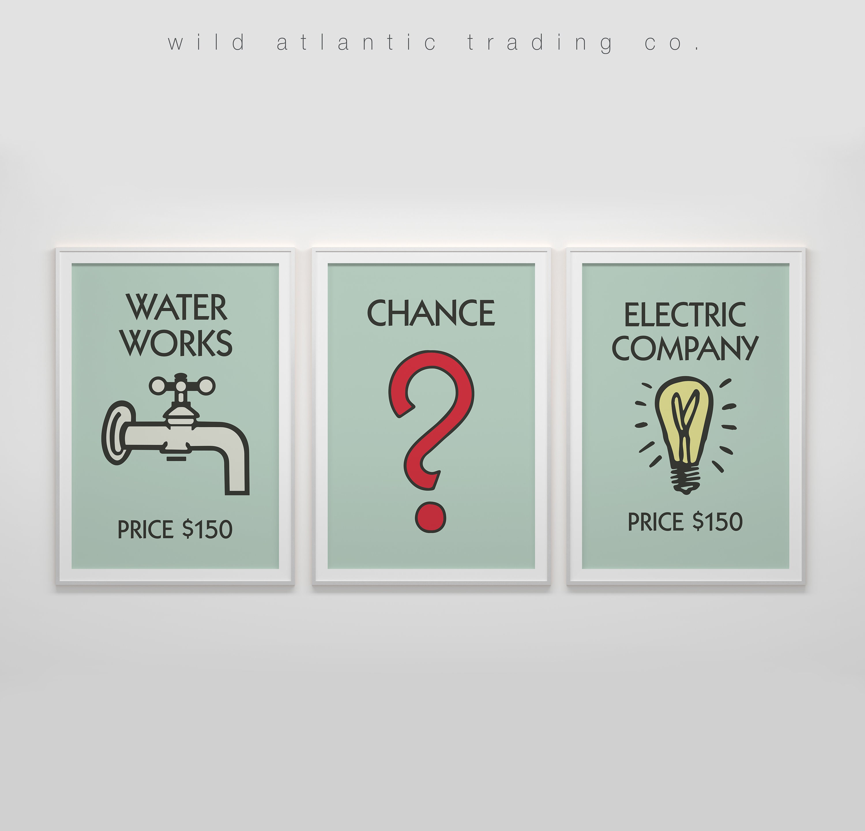 Printable Monopoly Inspired 3 Pack Bundle Water Works, Chance, Electric ...