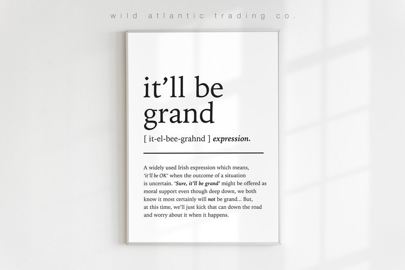 Printable It'll Be Grand Definition Print Norn Iron - Etsy UK