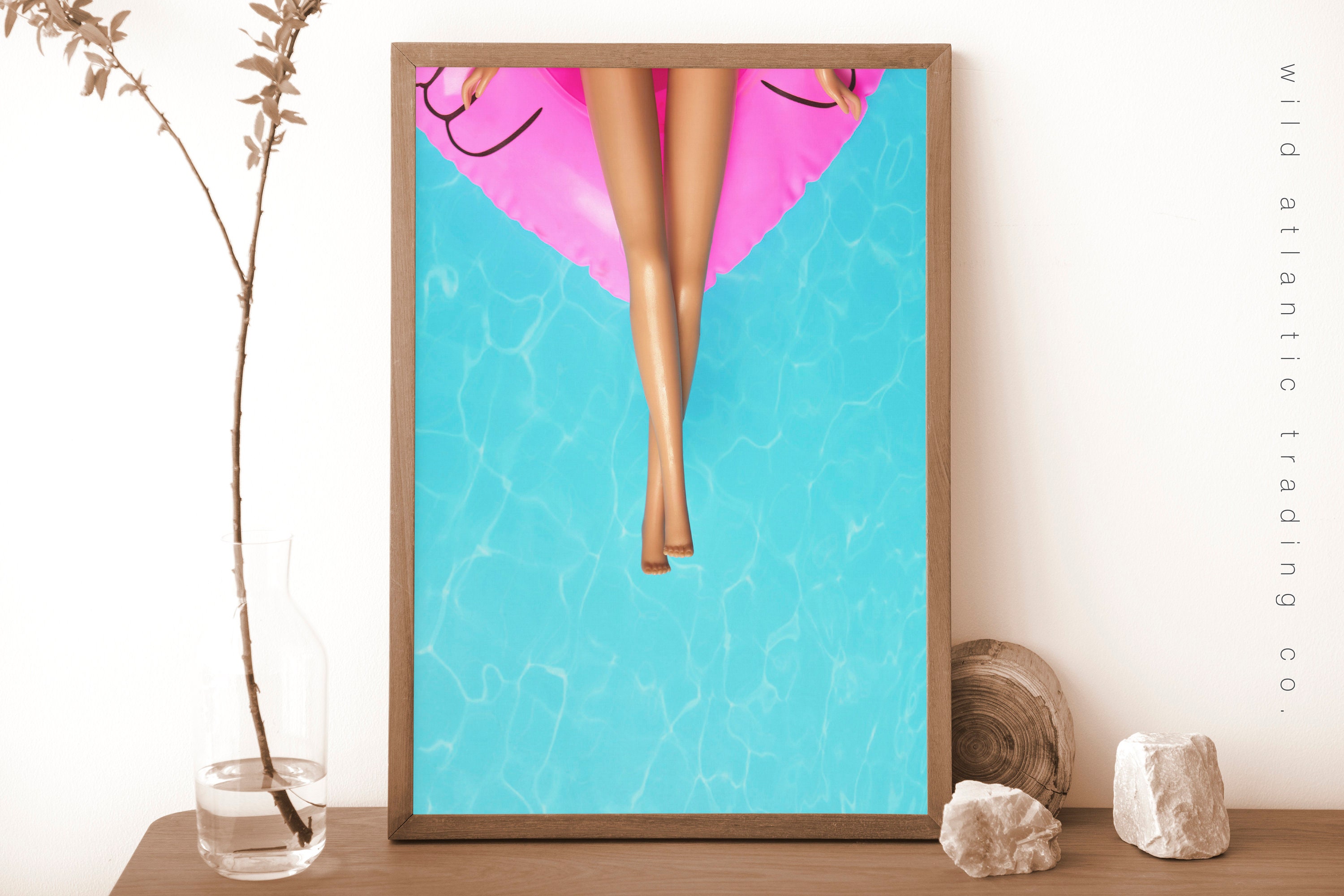 Printable Barbie Legs in Pool With Inflatable Flamingo Poster - Etsy