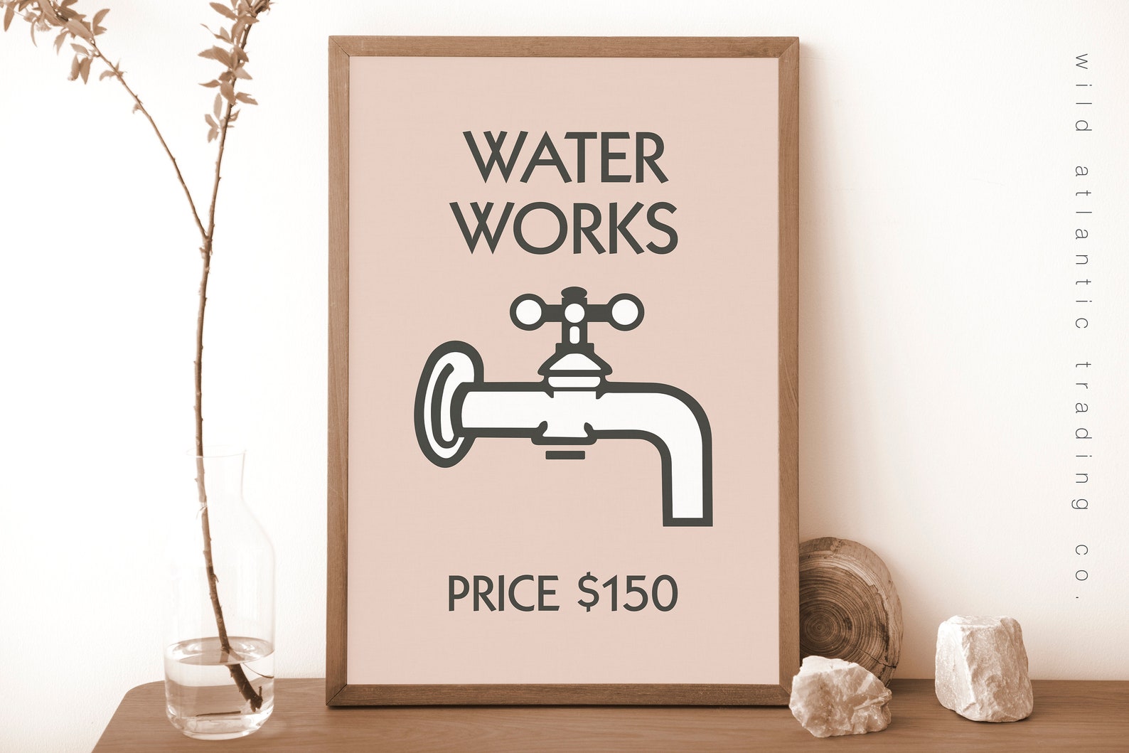 Printable Monopoly Inspired Water Works Retro Print Dollar in Dusty ...