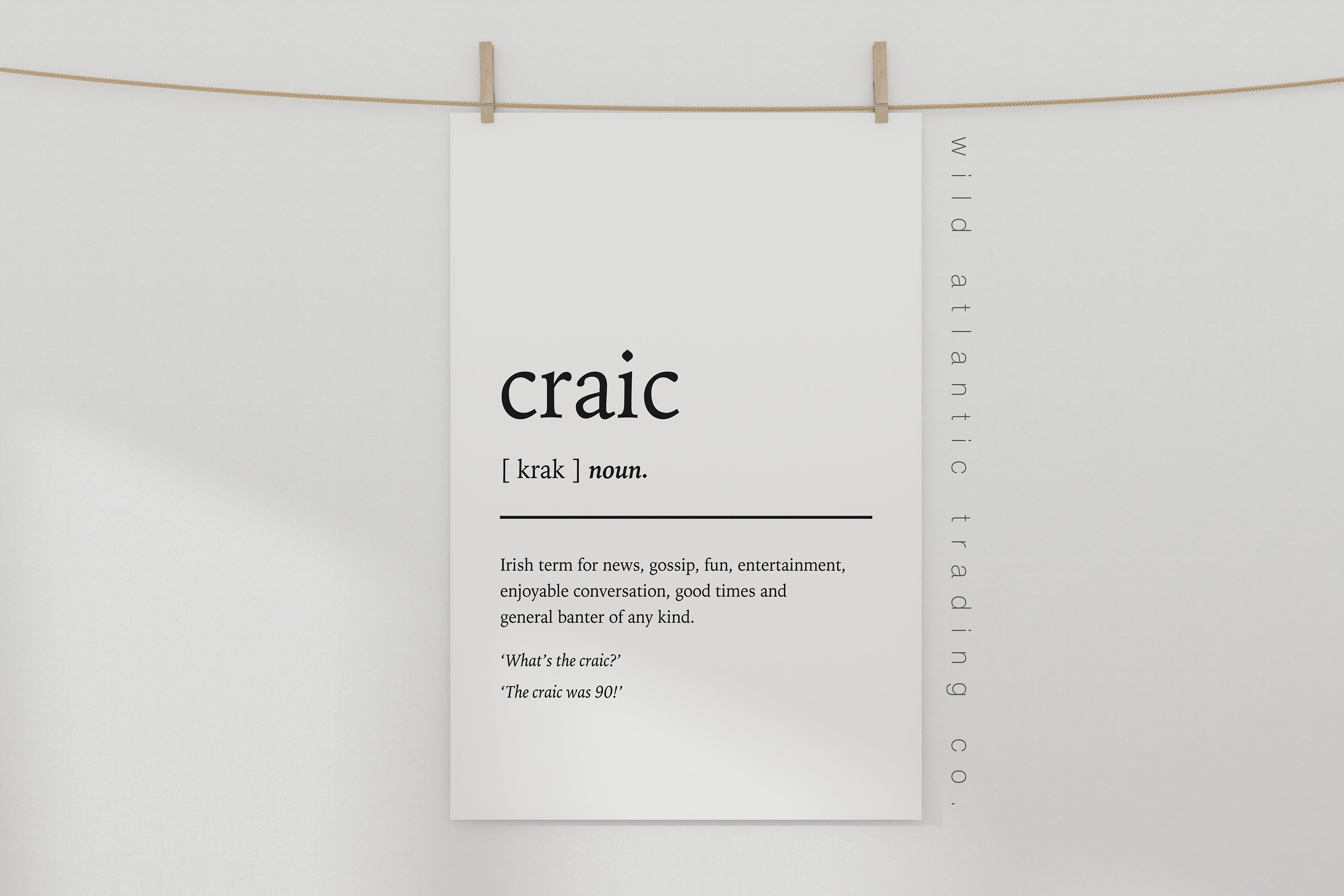 Printable Craic Definition Print Norn Iron / Irish Slang, Sayings Print ...