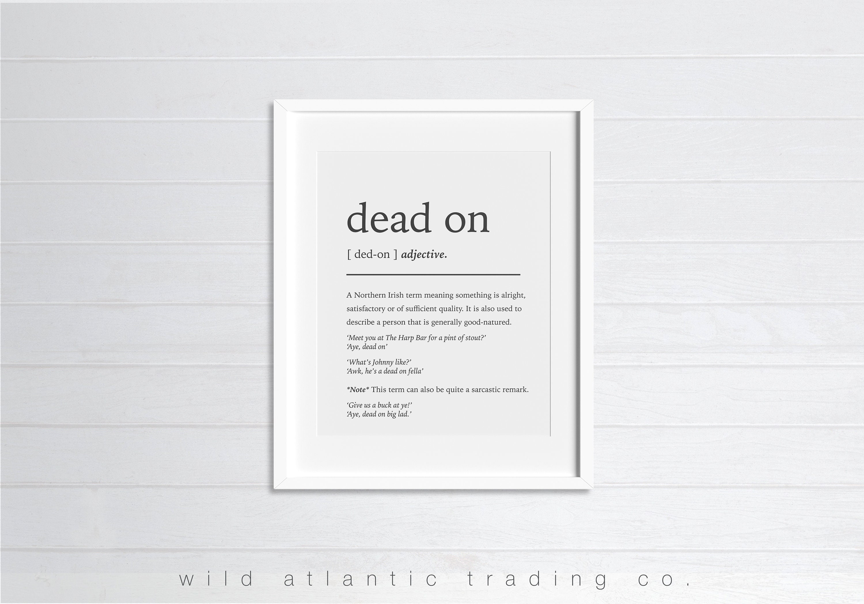 Printable Dead on Definition Print Norn Iron / Irish Slang - Etsy