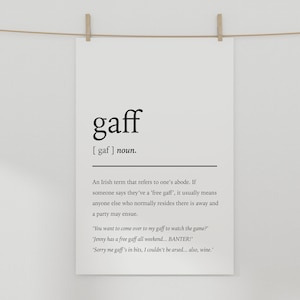 Printable Gaff Definition Print / Norn Iron / Irish Slang, Sayings ...