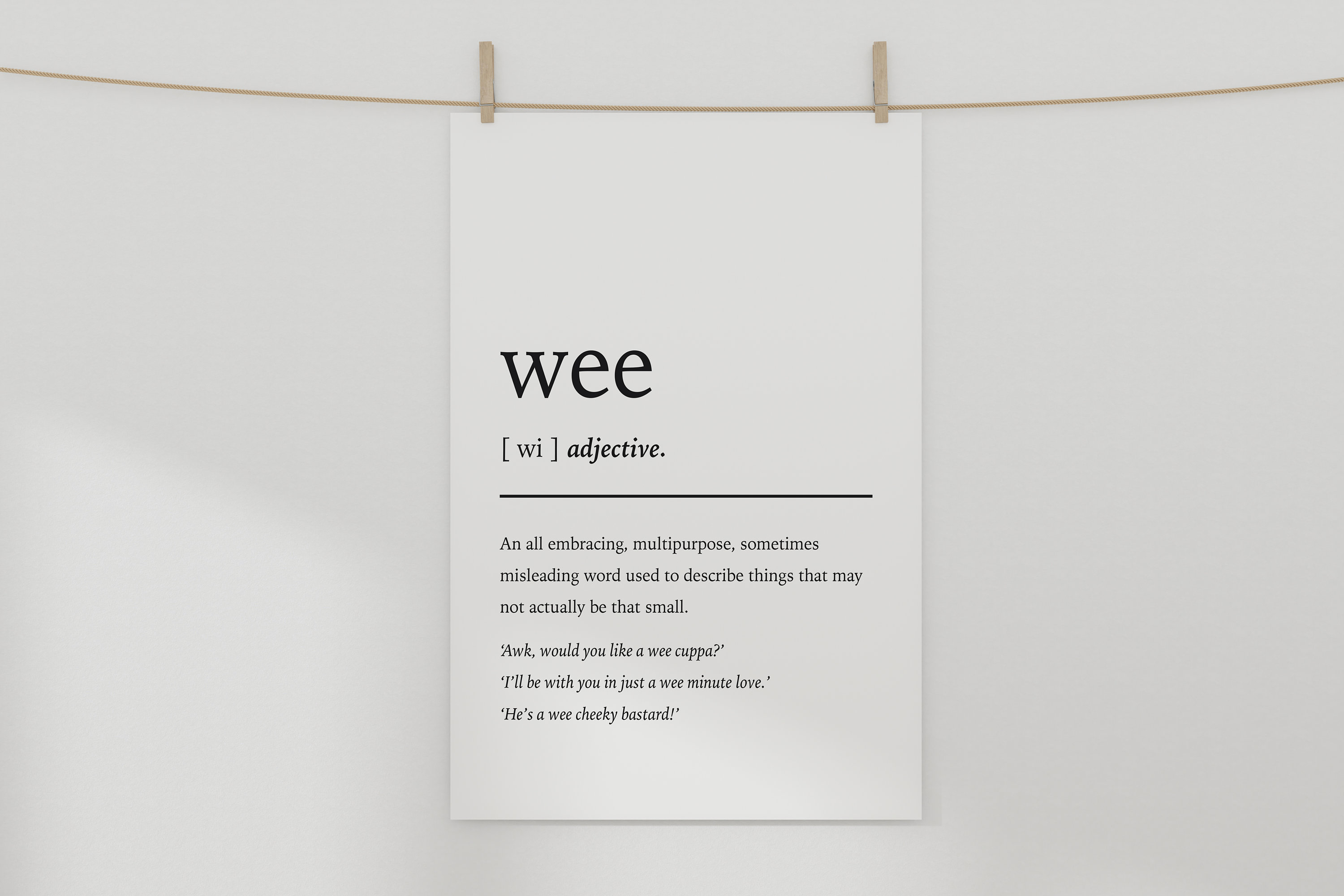 Printable Wee Definition Print Norn Iron / Irish Slang - Etsy UK