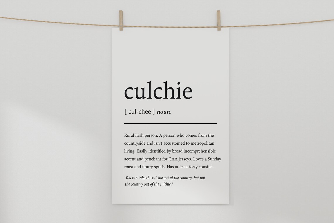 Printable Culchie Definition Print Norn Iron / Irish Slang | Etsy