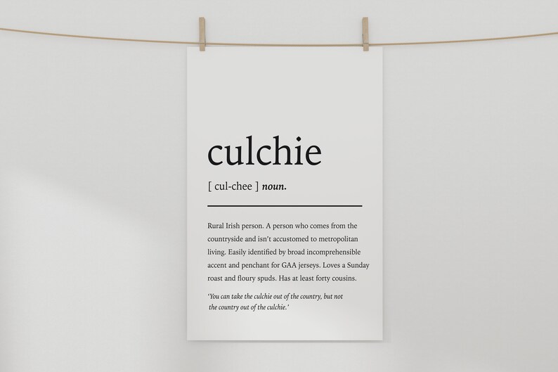 Printable Culchie Definition Print Norn Iron / Irish Slang - Etsy