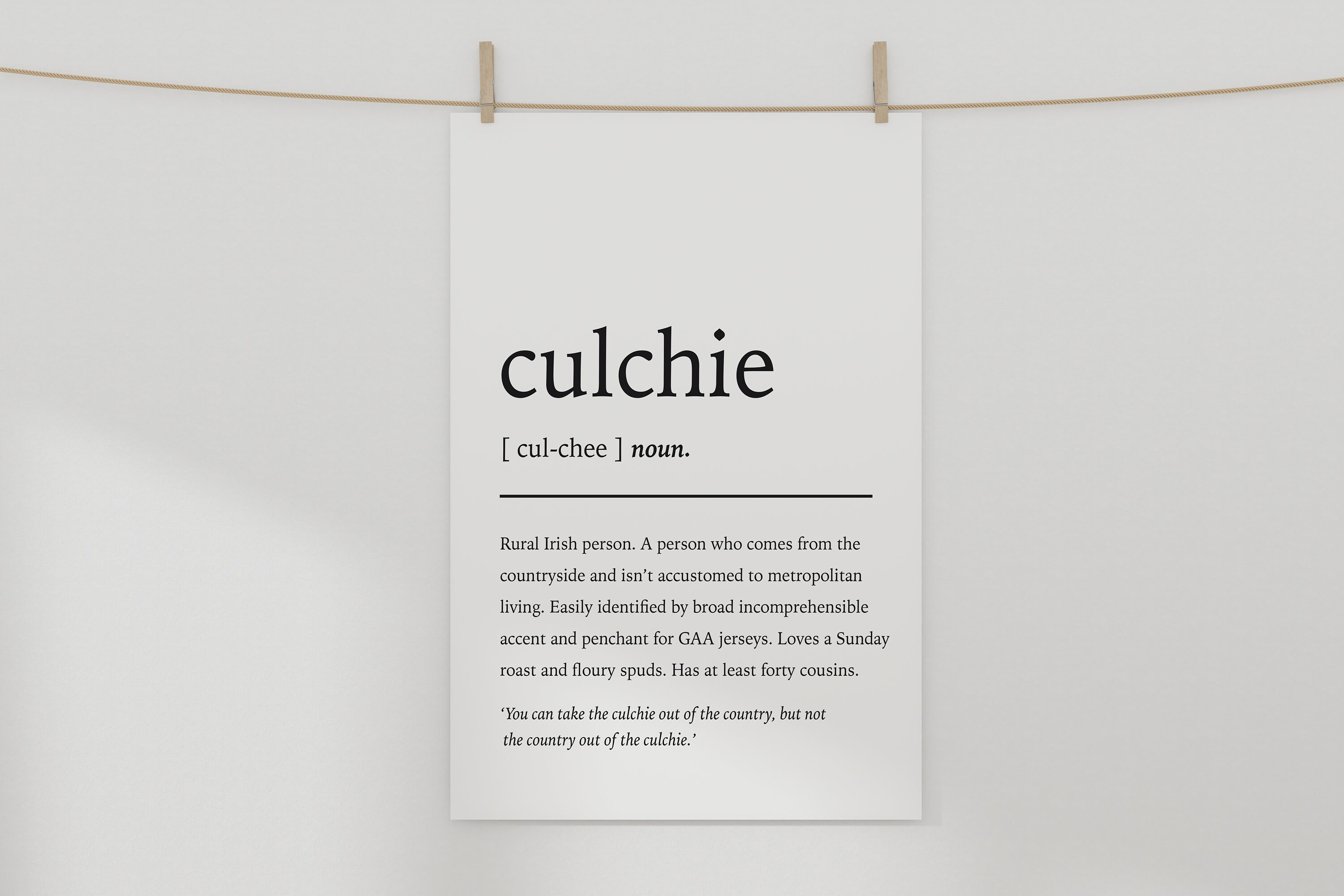 Printable Culchie Definition Print Norn Iron / Irish Slang - Etsy