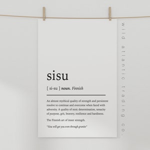 Printable Sisu Definition Print, Finnish Wall Art, Living Room Decor ...