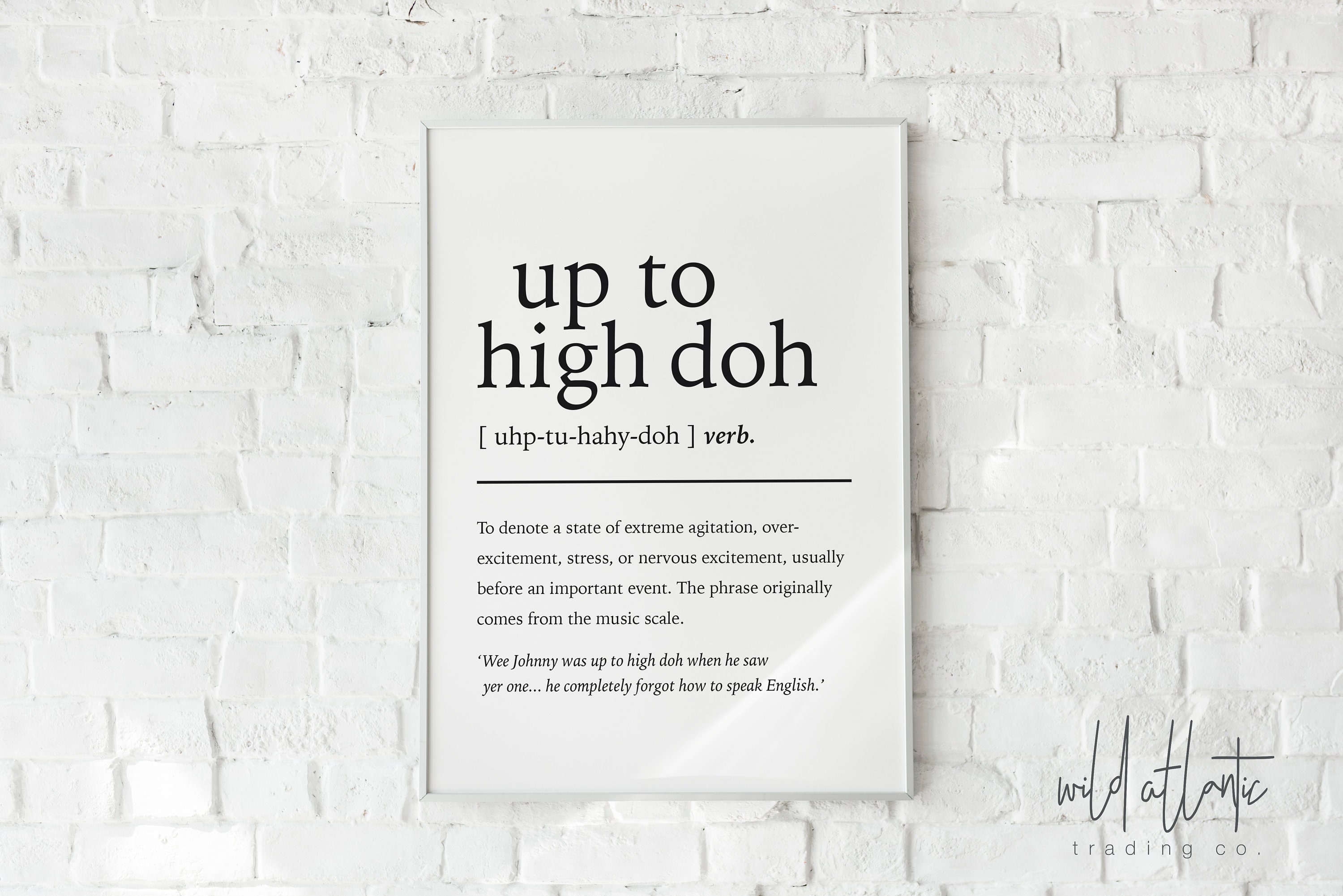 Printable up to High Doh Definition Print Norn Iron / Irish Slang ...
