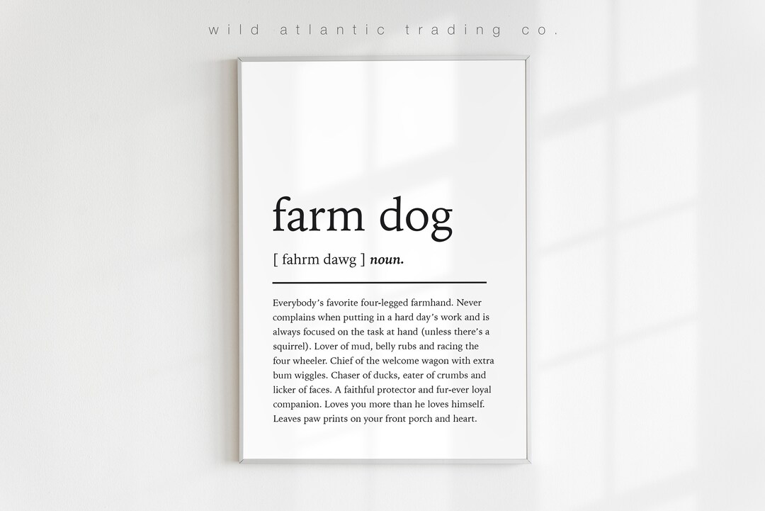 Printable Farm Dog Definition Print. Farm Life, Country Home, Decor ...