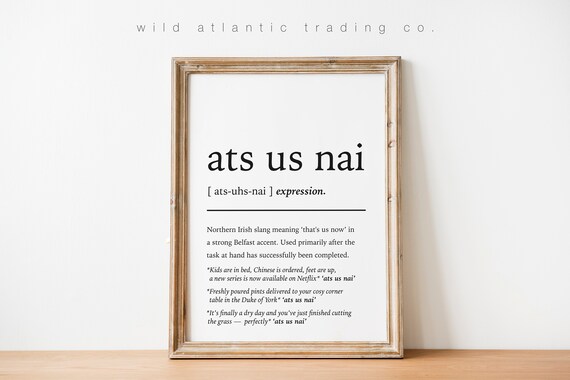 Printable Ats us nai Definition Print Norn Iron / Irish | Etsy