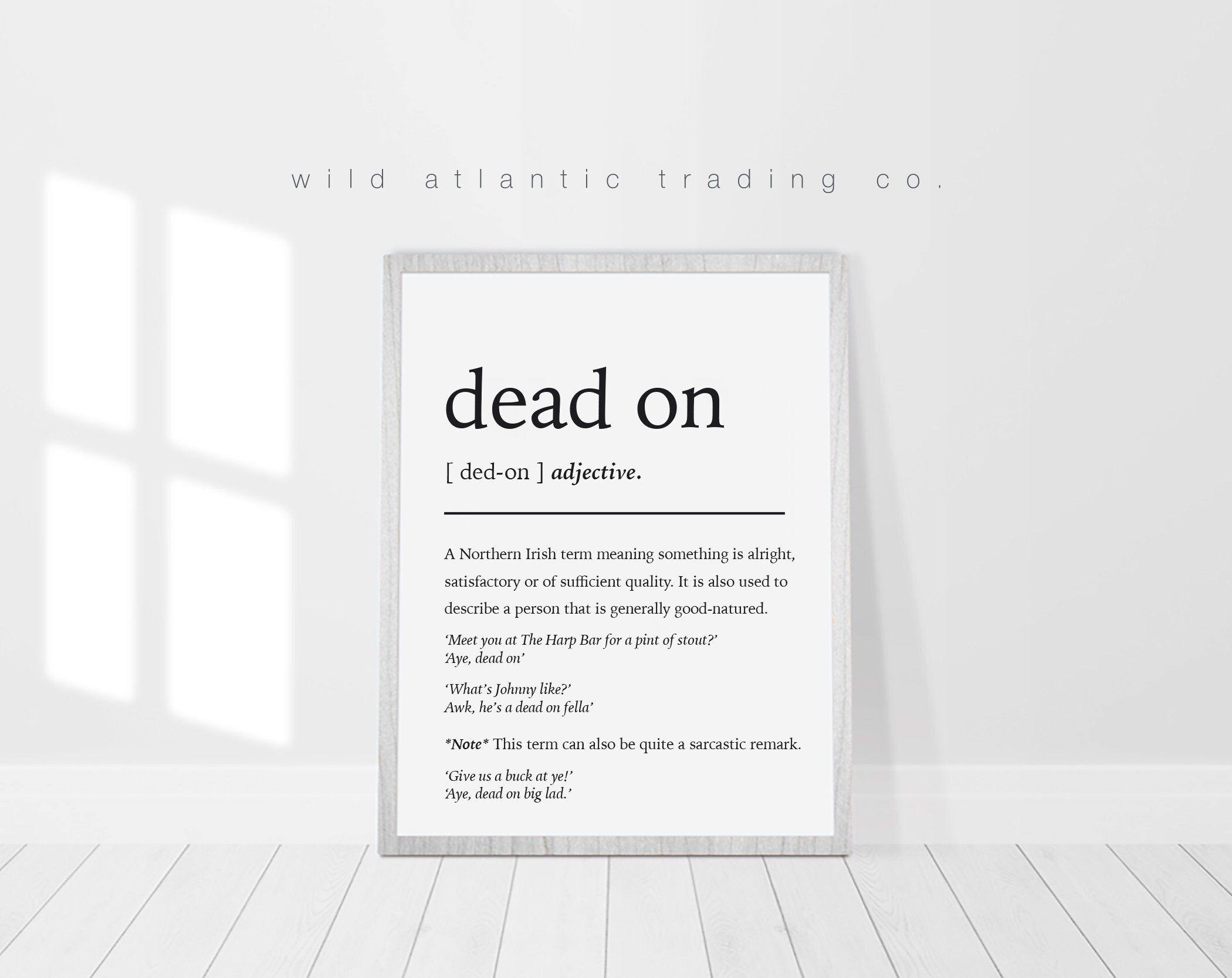 Printable Dead on Definition Print / Norn Iron / Irish Slang | Etsy