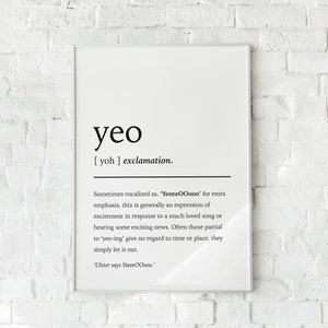 Printable Yeo Definition Print | Norn Iron / Irish Slang, Sayings Print ...