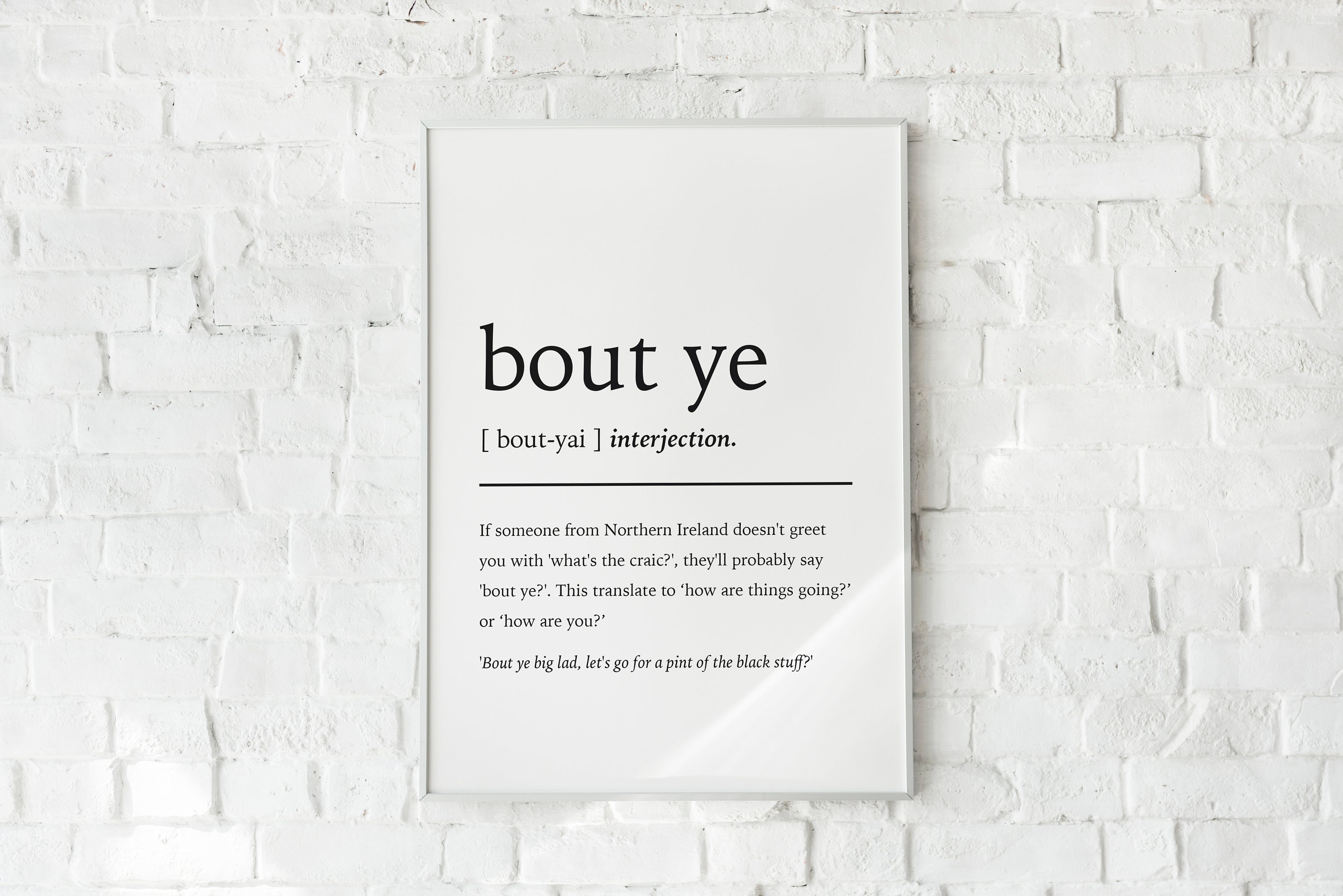 Printable Bout Ye Definition Print Norn Iron / Irish Slang - Etsy
